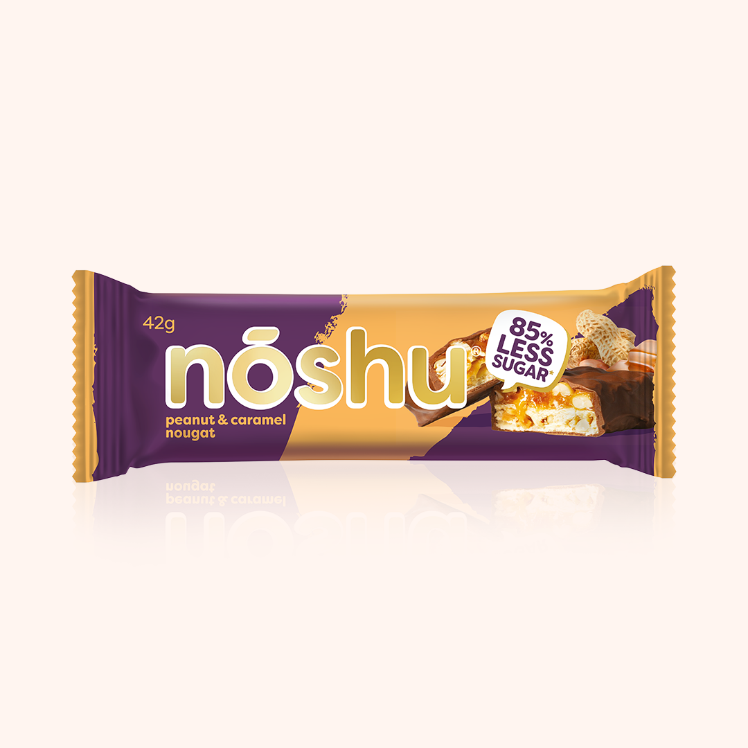 Noshu | Product - Milk Choc Peanut & Caramel Nougat Bar