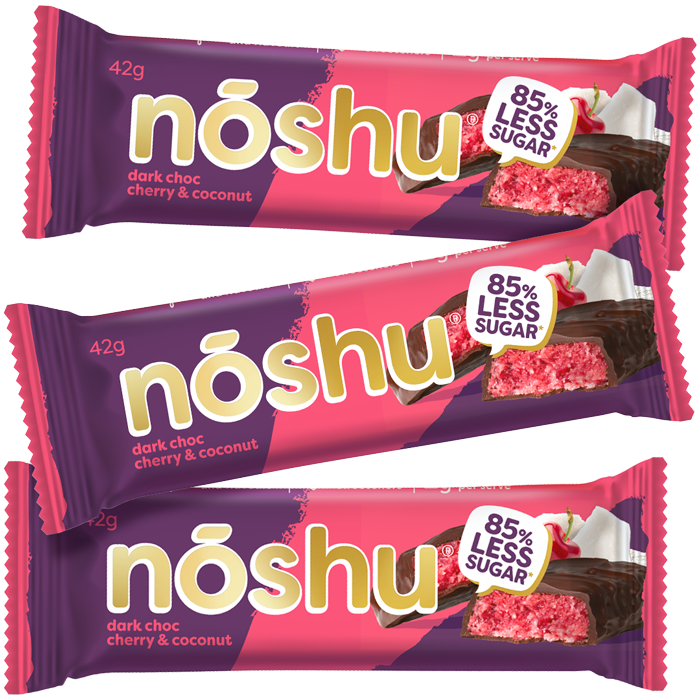 Noshu | Product - Dark Choc Cherry & Coconut Bar