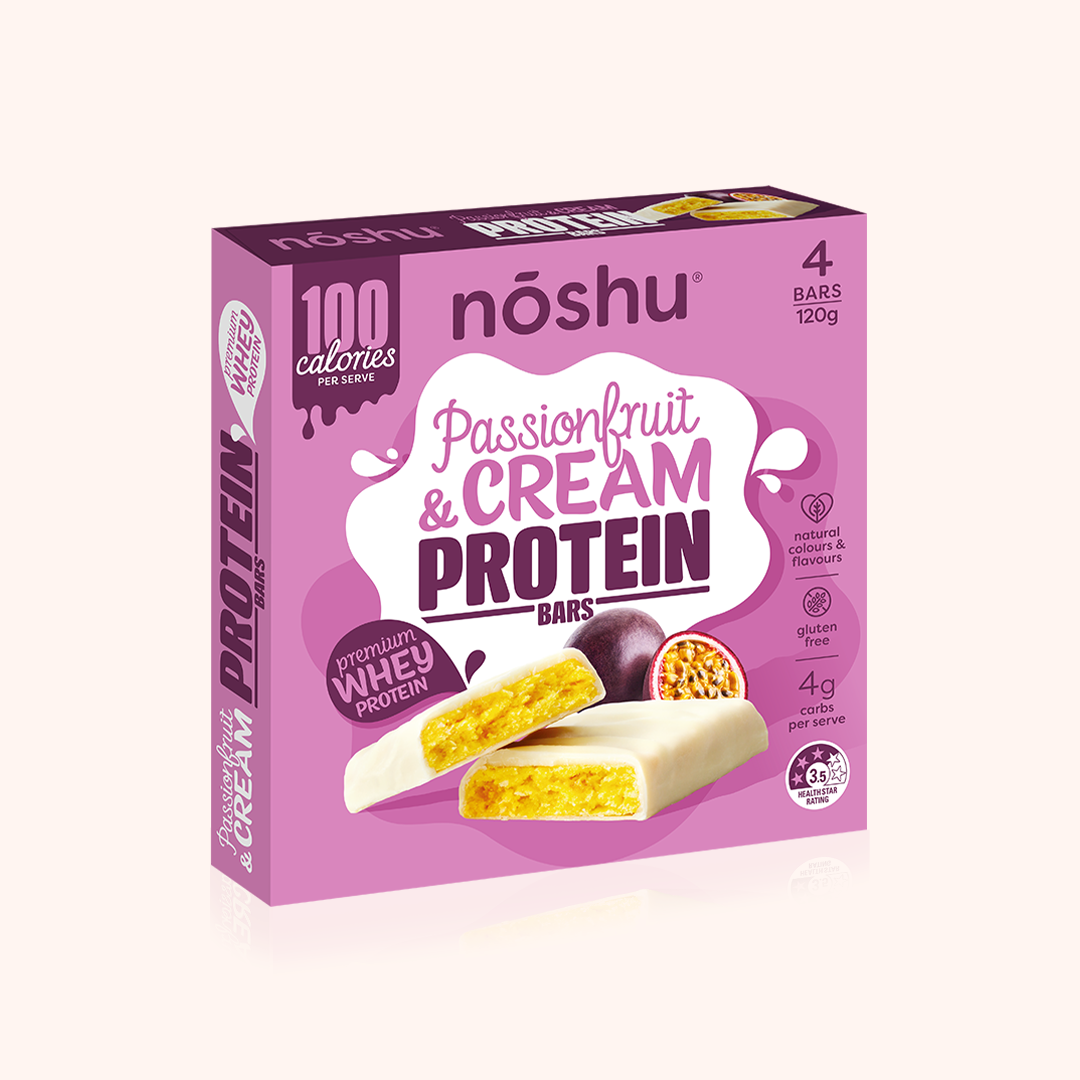 Noshu | Product - Passionfruit & Cream Protein Bars