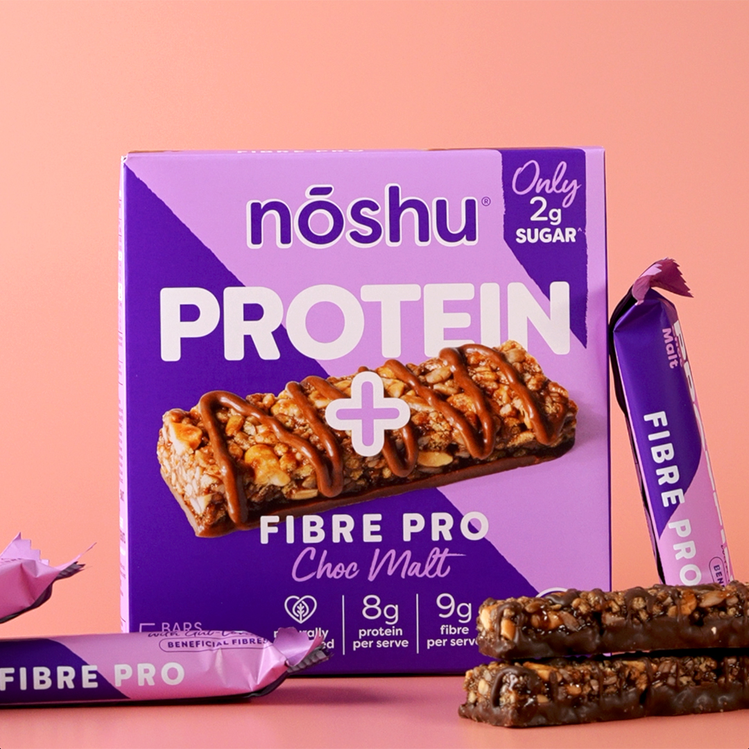 Noshu | Product - Protein+ Choc Malt Fibre Pro Bars